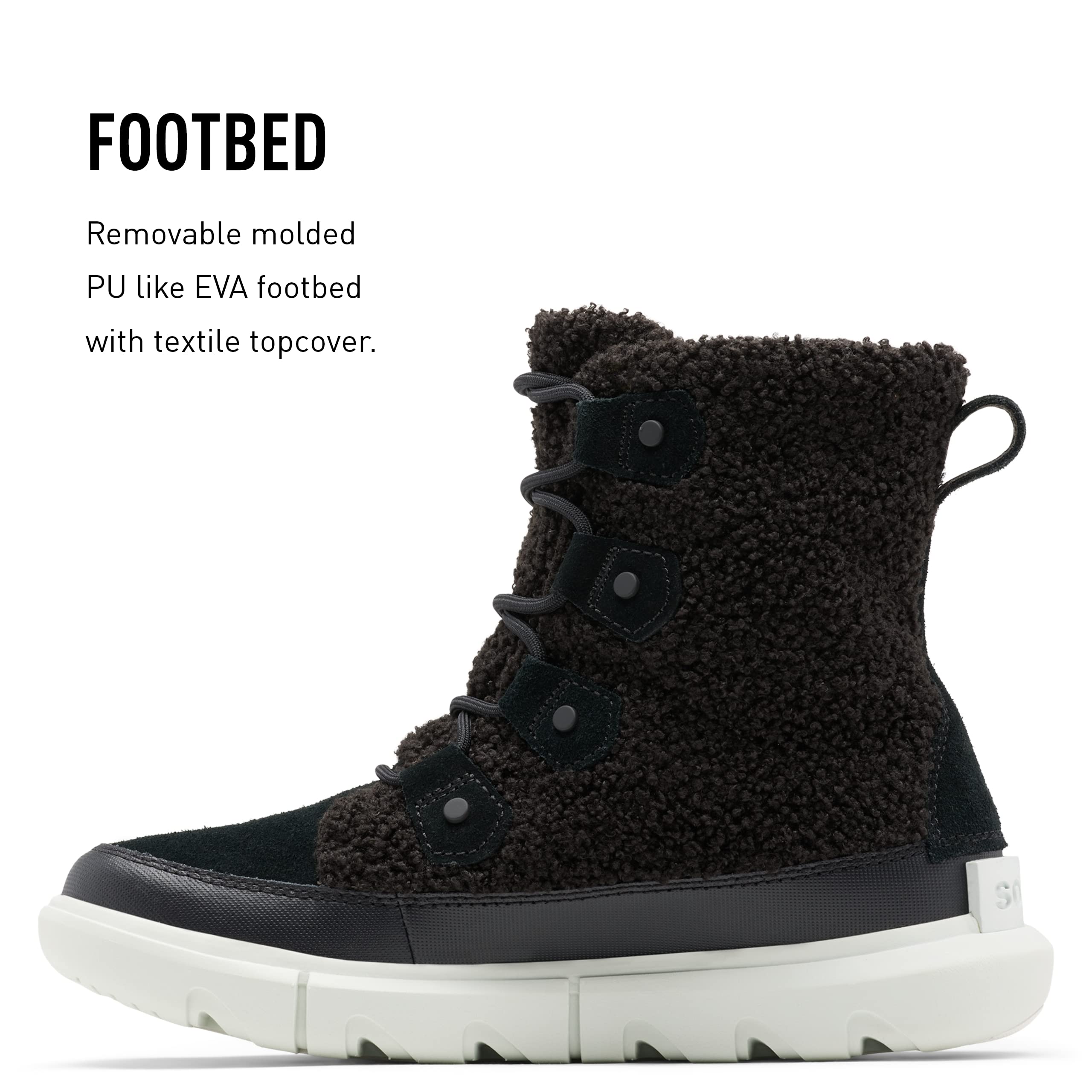 Sorel Women's Explorer II Joan Cozy Boot - Black, Tea Light - Size 10