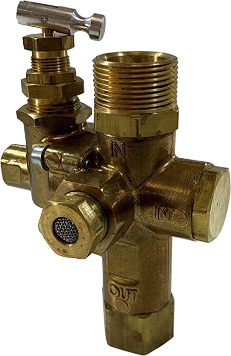 3/4" Compression Top Inlet X 1/2" FNPT Outlet, Pilot Unloader Check Valve, Throttle Control for MAX 6.5HP Gas air Compressors (125-150 PSI, 36" Throttle Control Cable & Unloader Valve)