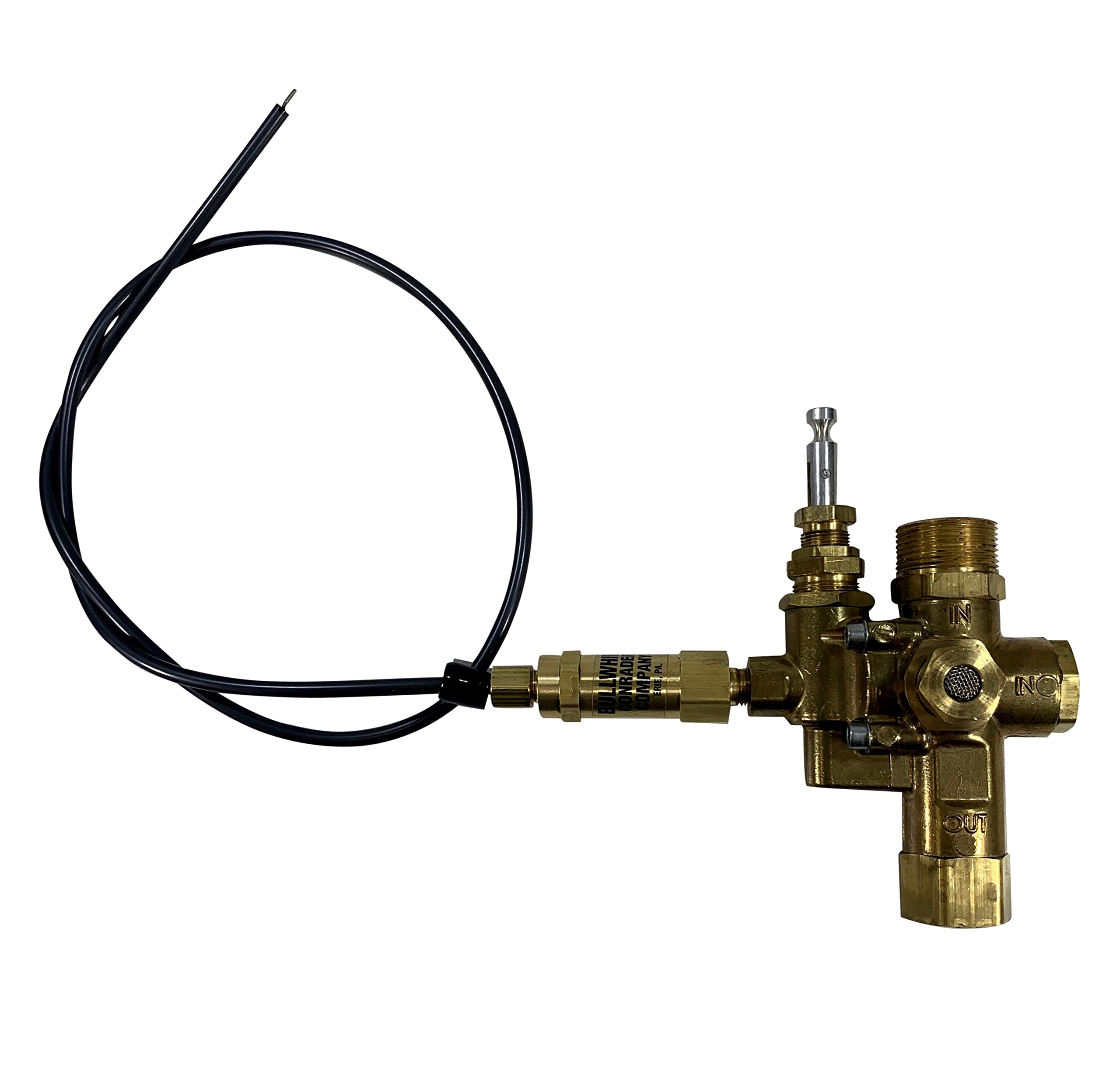 3/4" Compression Top Inlet X 1/2" FNPT Outlet, Pilot Unloader Check Valve, Throttle Control for MAX 6.5HP Gas air Compressors (125-150 PSI, 36" Throttle Control Cable & Unloader Valve)
