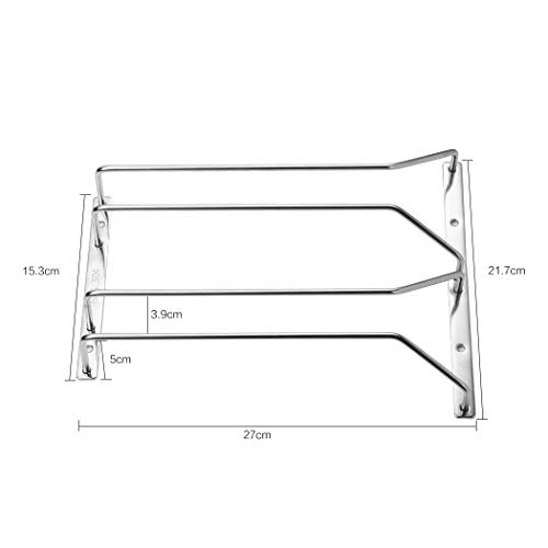 Dianoo 2 Rows 27cm Wine Glass Racks, Stemware Racks, Stainless Steel Bar Home Cup Glass Holder, Wine Glass Rack Hanger, Under Cabinet Wine Glass Stemware Rack Holder, 2 Rows