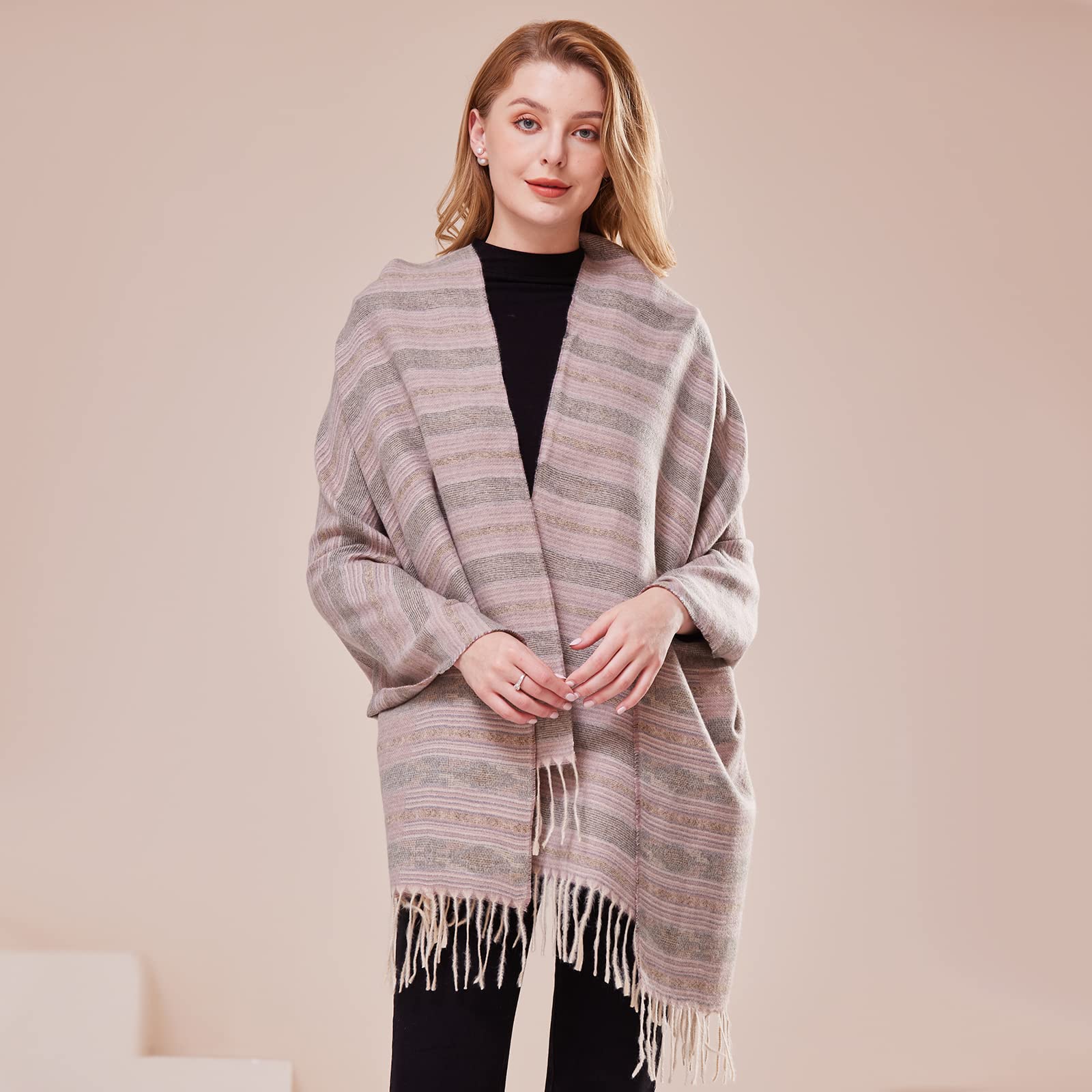 Rofilan Womens Cashmere Feel Scarf Winter Large Warm Scarves Wrap Shawl with Tassel