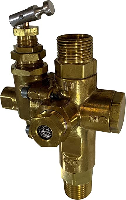 5/8" Compression Top Inlet X 1/2" MNPT Outlet, Combo Pilot Unloader Check Valve with Throttle Control Cable for 6.5HP Max Gas air Compressors (125-150 PSI, 24" Throttle Control Cable & Unloader Valve)