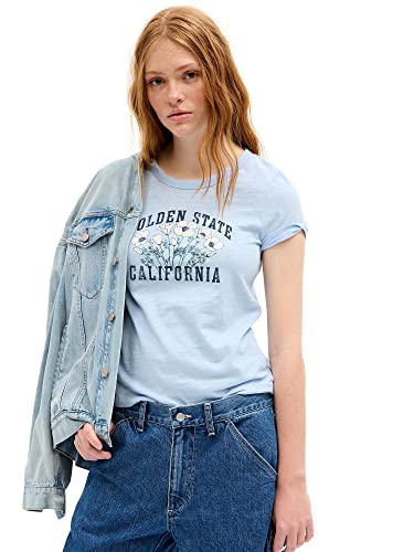 GAP Womens Foreversoft Short Sleeve Crew Neck T-Shirt Golden State M