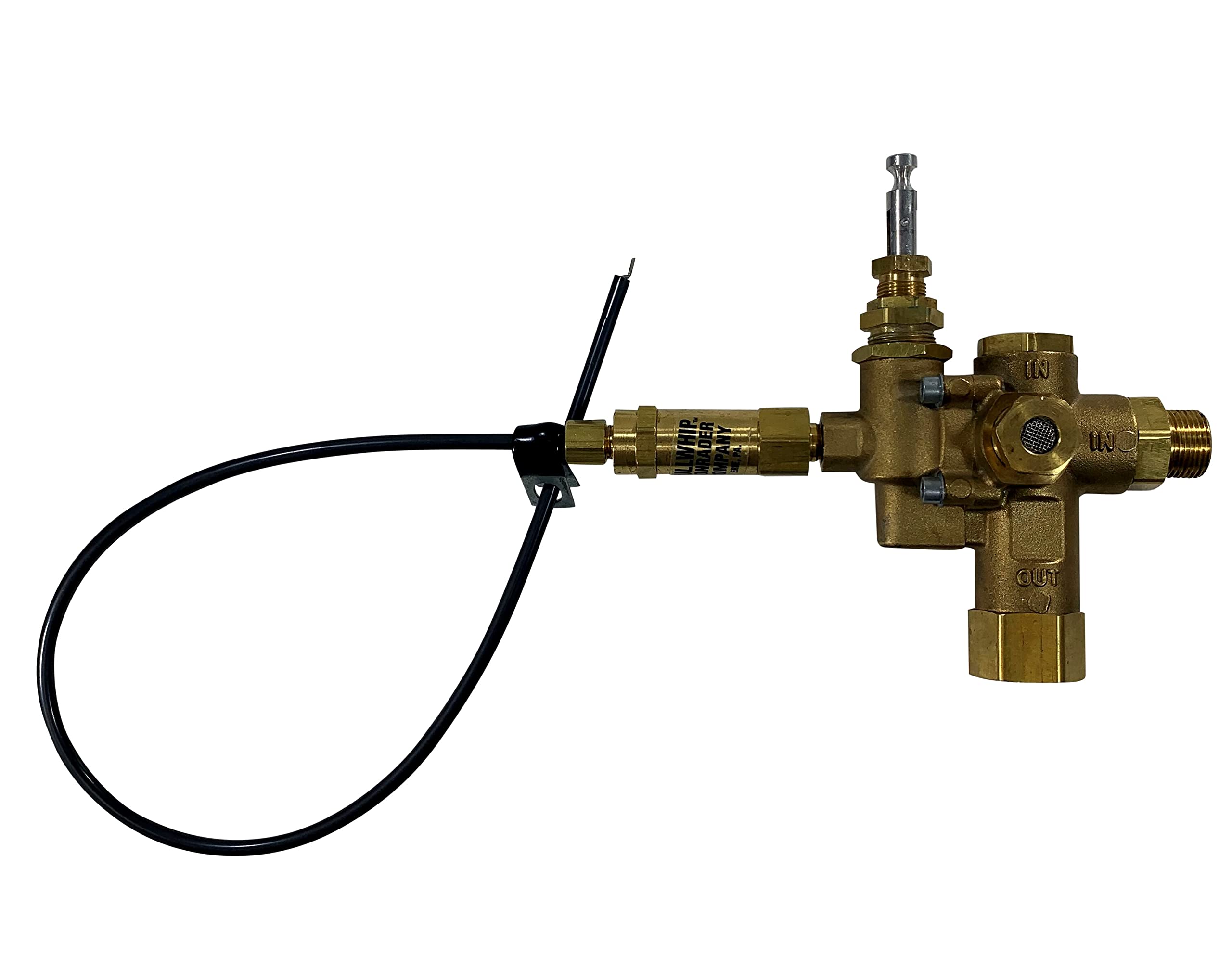 1/2" Compression Side Inlet X 1/2" FNPT, Combo Unloader Pilot Check Valve with Throttle Control Cable for 6.5HP Max Gas air Compressors (095-125 PSI, 18" Throttle Control Cable & Unloader Valve)
