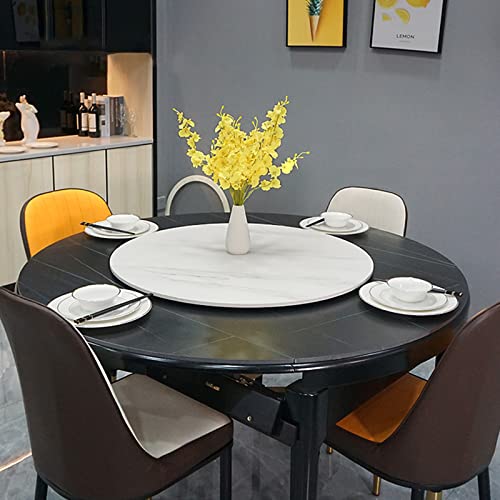Tabletop Lazy Susan Handmade Rock Slab Quartz Lazy Susan Turntable Rotating Serving Tray for Outdoor Patio Table, Family Style Dining, Games, Parties, Wedding, 70-90cm