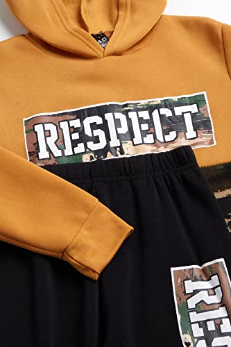 Quad Seven Boys' Fleece Jogger Set - 4-Piece Athletic Pullover Fleece Hoodie Sweatshirt and Jogger Sweatpants (Size: 4-16), Size 8, Camo Respect