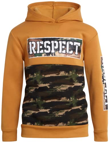 Quad Seven Boys' Fleece Jogger Set - 4-Piece Athletic Pullover Fleece Hoodie Sweatshirt and Jogger Sweatpants (Size: 4-16), Size 8, Camo Respect