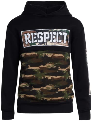 Quad Seven Boys' Fleece Jogger Set - 4-Piece Athletic Pullover Fleece Hoodie Sweatshirt and Jogger Sweatpants (Size: 4-16), Size 8, Camo Respect