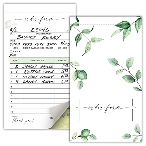 Beautiful Order Form Book for Small Businesses - Aesthetic and Easy to Use Receipt Pad - The Perfect Business Supplies That Helps You and Your Happy Clients to Stay Organized