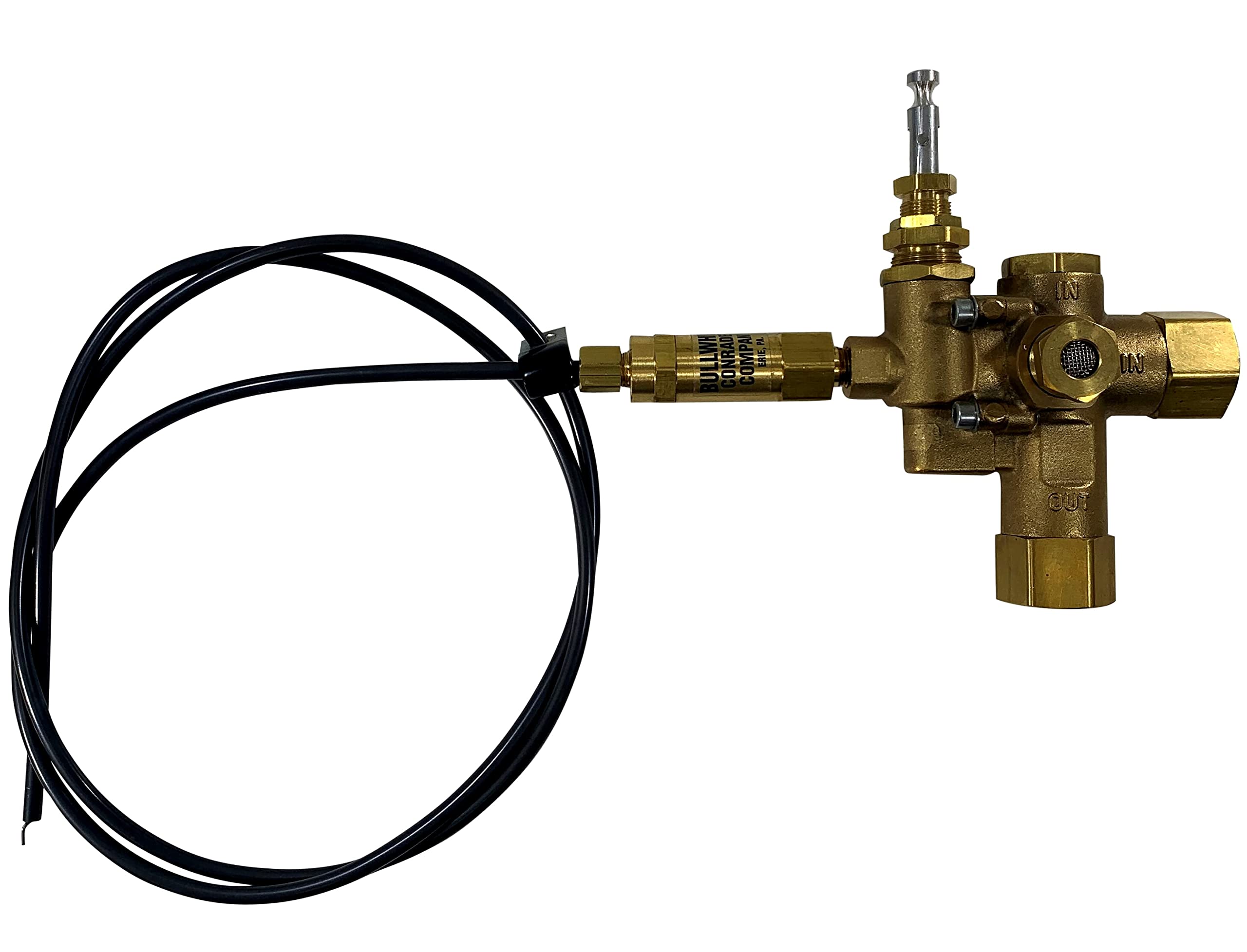 1/2" NPT, Side Inlet, All In One Unloader Pilot Check Valve with Throttle Control Cable for 6.5HP Max Gas air Compressors (140-175 PSI, 48" Throttle Control Cable & Unloader Valve)