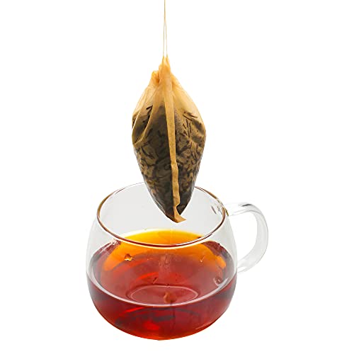 Tinkee Tea Filter bags, safe and natural material, disposable tea infuser, empty tea bag with drawstring for loose leaf tea, set of 100(3.15 x 3.94 inch ) (White)