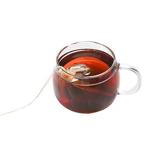 Tinkee Tea Filter bags, safe and natural material, disposable tea infuser, empty tea bag with drawstring for loose leaf tea, set of 100(3.15 x 3.94 inch ) (White)