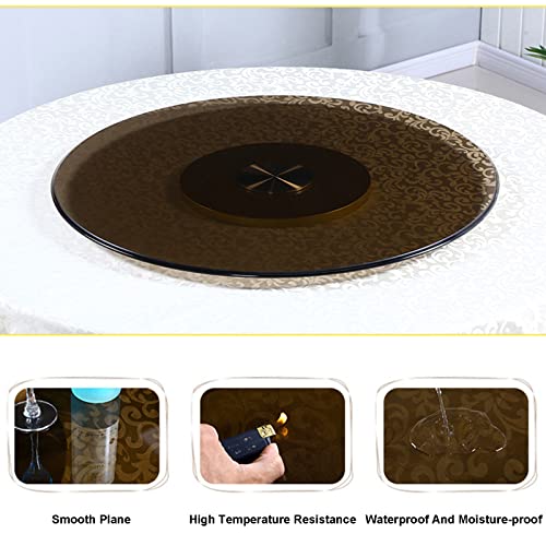 WYFFF 30 Inch Glass Lazy Susan Turntable for Dining Table, Round Tabletop Rotating Serving Tray, for Birthday Parties Family Dinners and Banquets