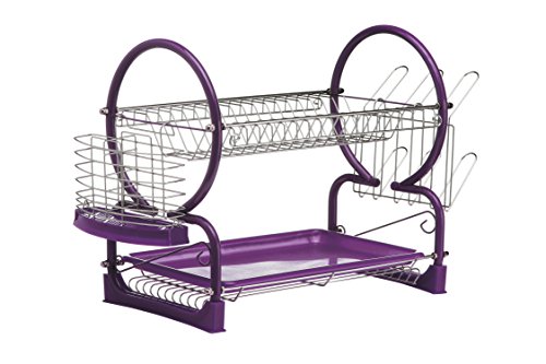 Premier Housewares 2-Tier Dish Drainer - Purple