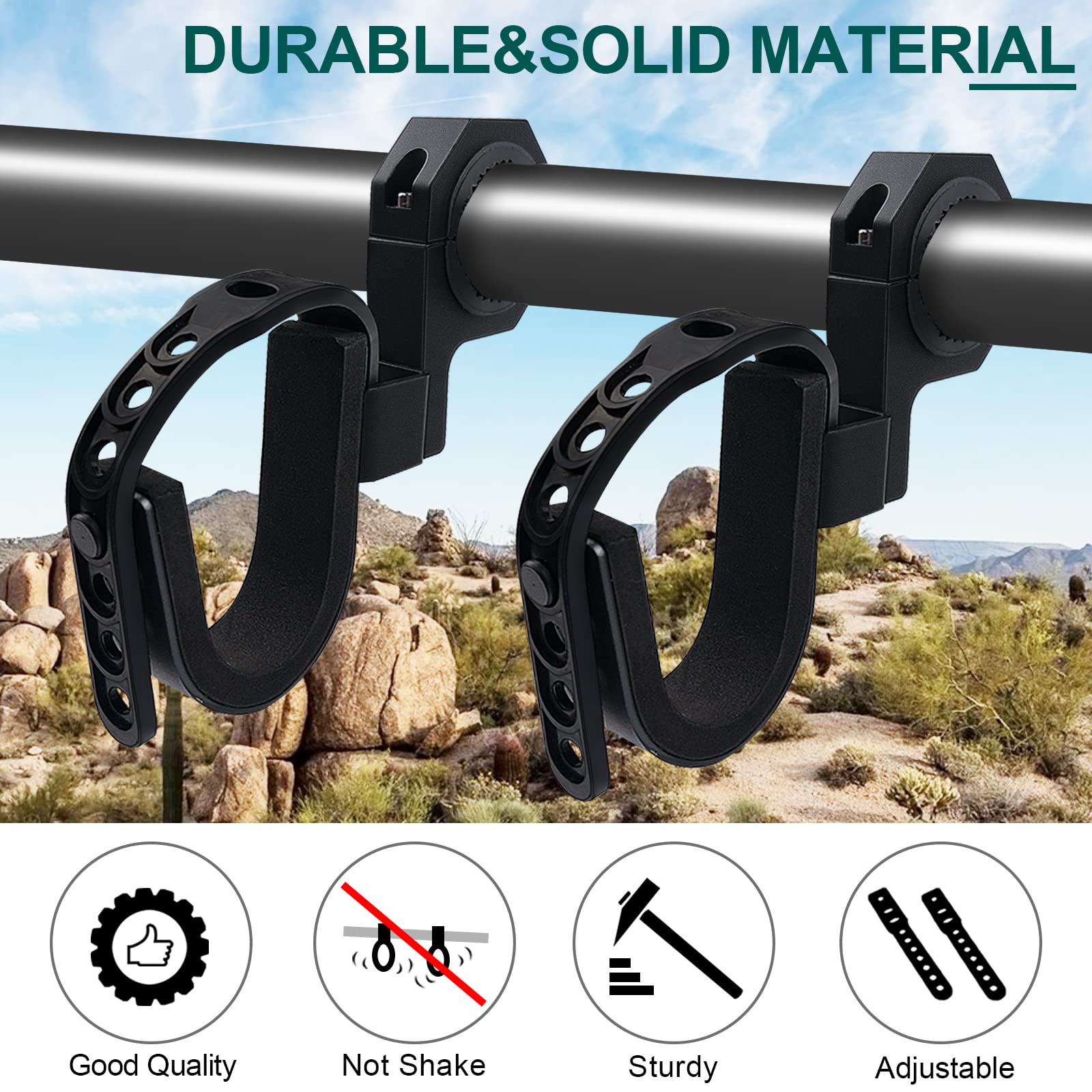 UTV Gun Holders 2 Sets - StarknightMT Roll Bar Tool Gun Racks Fits 1 1.5 1.75 2 Inches Roll Bar, Compatible with Polaris RZR Ranger Can-Am Kawasaki Snowmobile Golf Cart