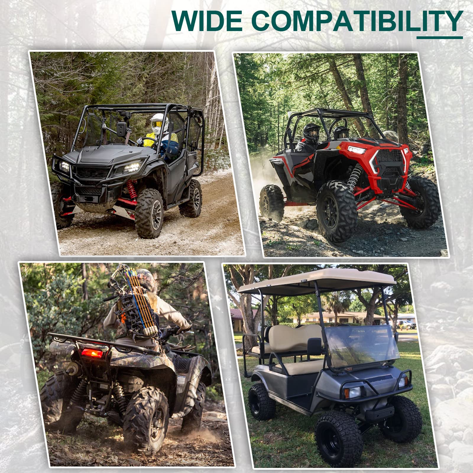 UTV Gun Holders 2 Sets - StarknightMT Roll Bar Tool Gun Racks Fits 1 1.5 1.75 2 Inches Roll Bar, Compatible with Polaris RZR Ranger Can-Am Kawasaki Snowmobile Golf Cart