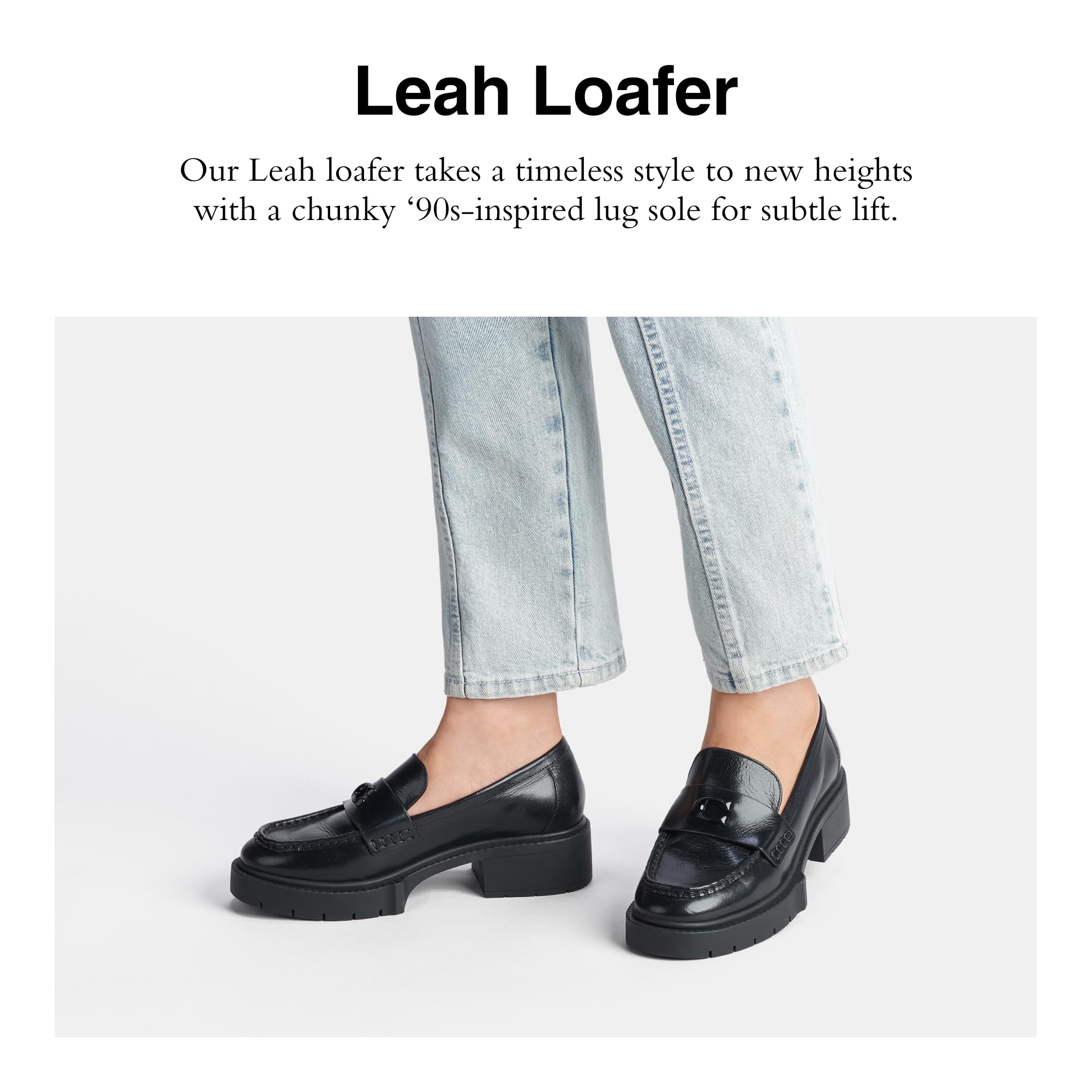 COACH Women's Flats Leah Loafer, Color Black, Size 5