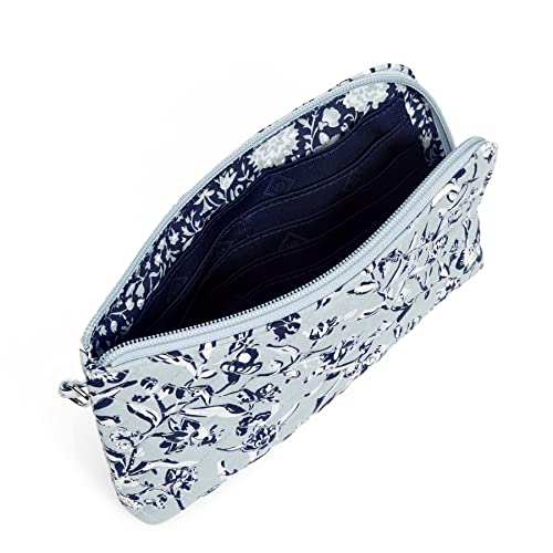 Vera Bradley Women's Cotton Wristlet With RFID Protection, Perennials Gray - Recycled Cotton, One Size