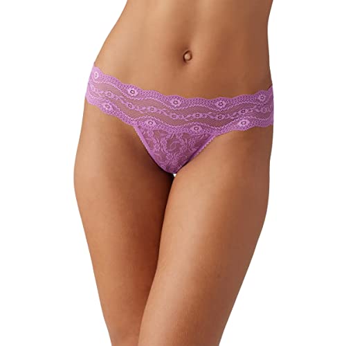 b.tempt'd by Wacoal Women's Lace Kiss Thong Panty, Mulberry, Medium