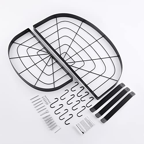 KES 27.5-Inch Pot Rack Wall Mounted, 2-Tier Hanging Pot Rack for Pots and Pans Storage, Classic Semi-Circle Design, Black, KUR502S70B-BK