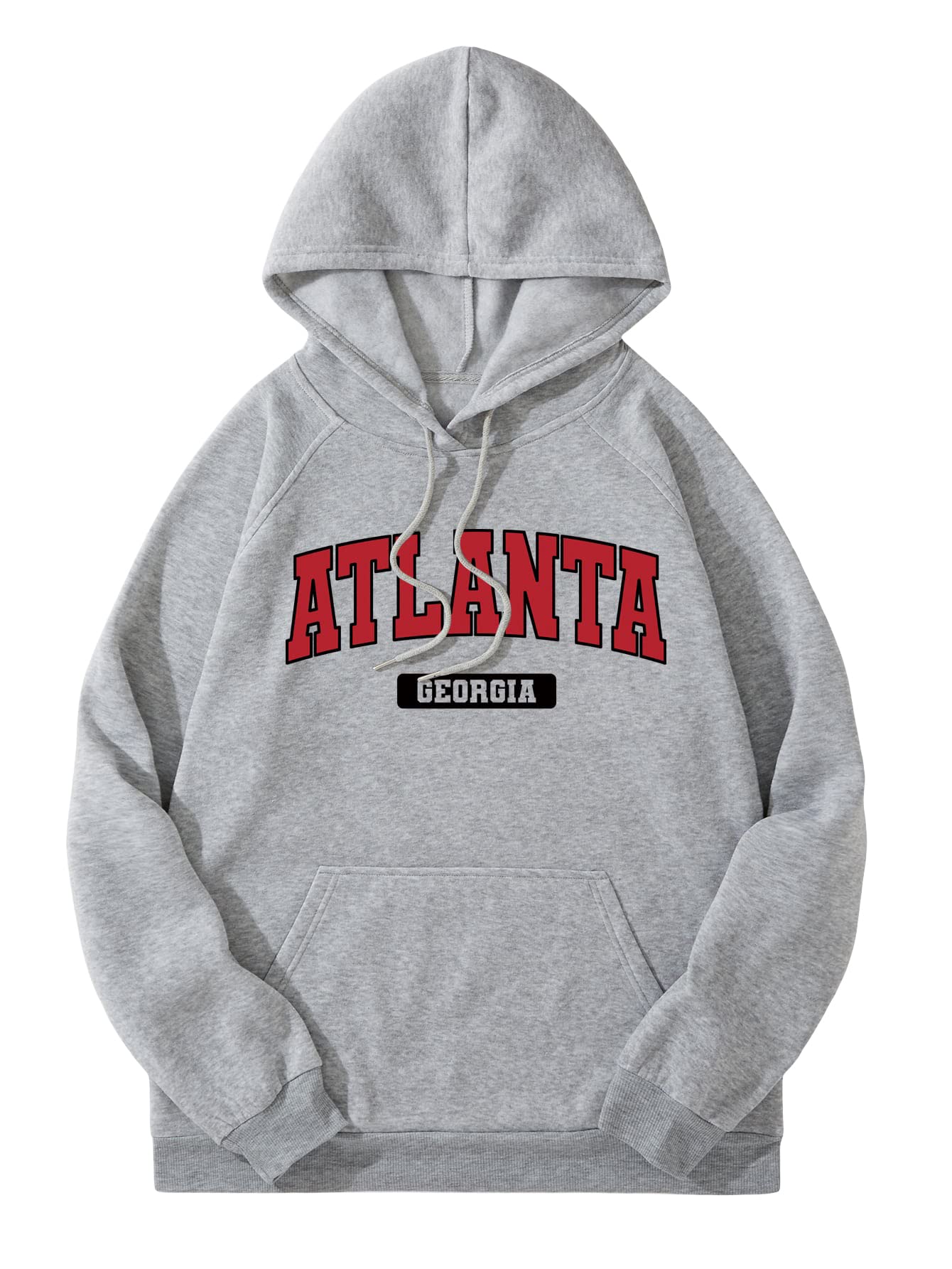 SHENHE Men's Graphic Letter Print Pullover Hoodies Long Sleeve Hooded Sweatshirt Tops Grey M