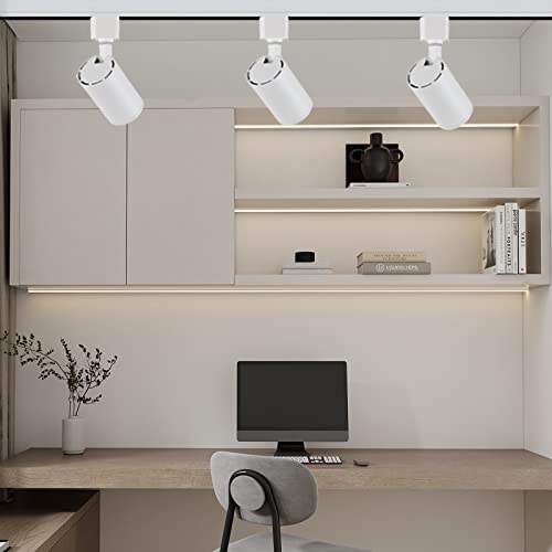 Arcfox 7W LED Track Lighting Heads 3000K 2 Wire Single Circuit J Type Track Light Rail Dimmable Ceiling Spotlight Fixture CRI90 for Dining Room Bedroom Accent Lighting 6 Pack