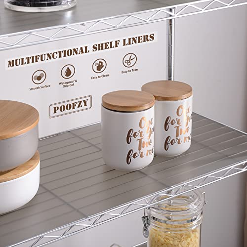 Poofzy Heavy Duty Wire Shelf Liner 18 x 36 Inch, Non Adhesive Shelf Liners for Kitchen Cabinets (Pack of 4, Grey)