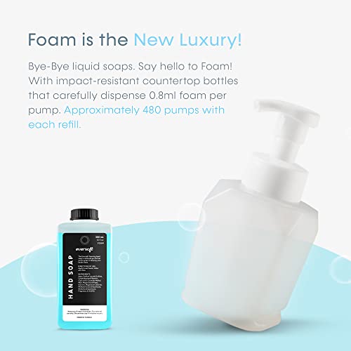 EZbrnd Eversoft Foaming Countertop Hand Soap Bottle Dispenser, 385 ml (13 oz), Refill Cartridges Sold Separately