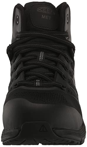 KEEN Utility Women's Vista Energy Mid Height Composite Toe Internal Metatarsal Guard Industrial Work Boots, Black/Raven, 7.5 Wide