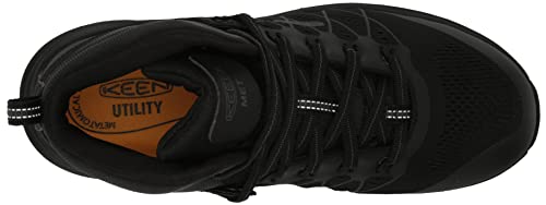 KEEN Utility Women's Vista Energy Mid Height Composite Toe Internal Metatarsal Guard Industrial Work Boots, Black/Raven, 7.5 Wide