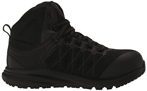 KEEN Utility Women's Vista Energy Mid Height Composite Toe Internal Metatarsal Guard Industrial Work Boots, Black/Raven, 7.5 Wide
