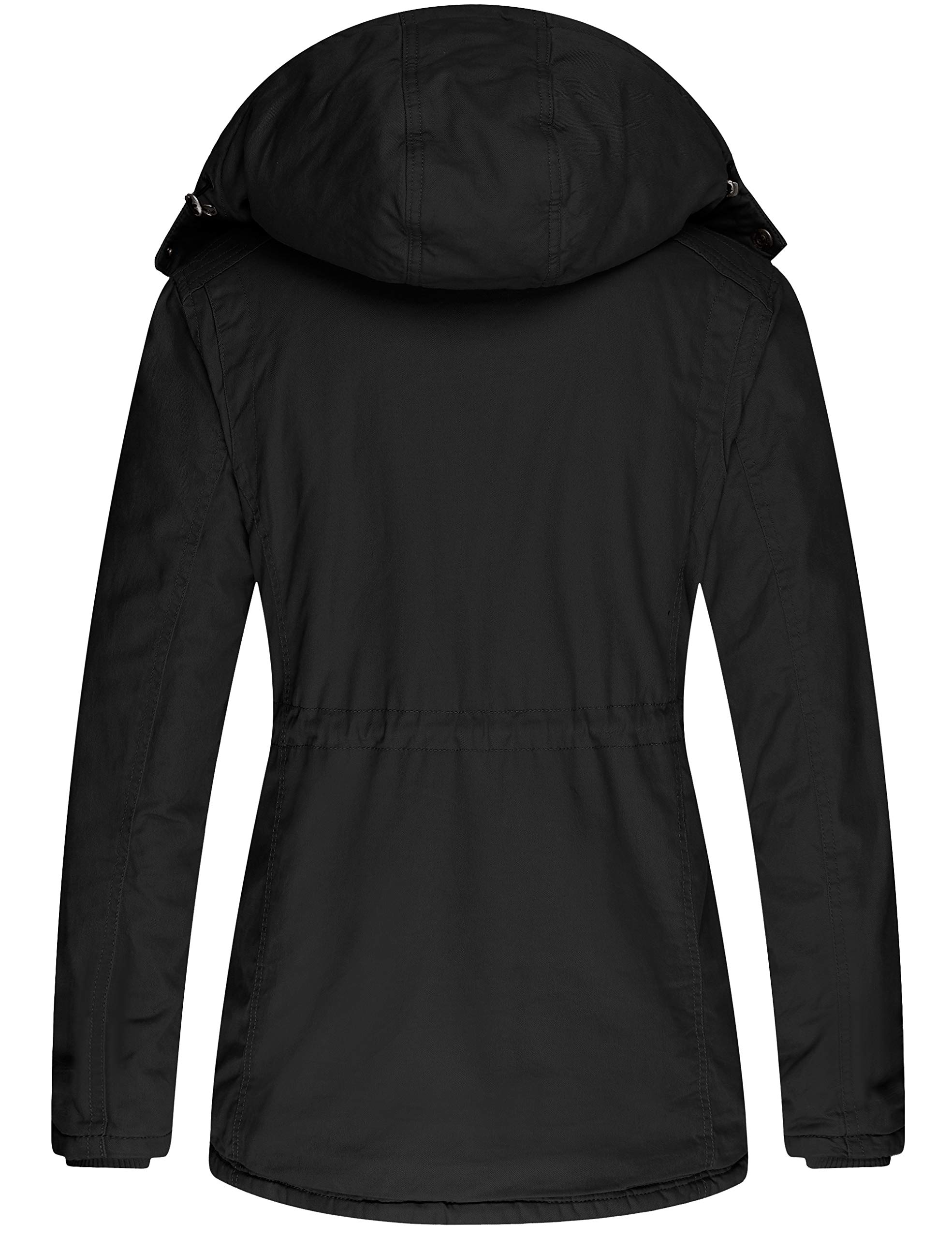wantdo Women's Warm Thickened Parka Jacket Black XL Ladies' Water Resistant Winter Coat Navy XL