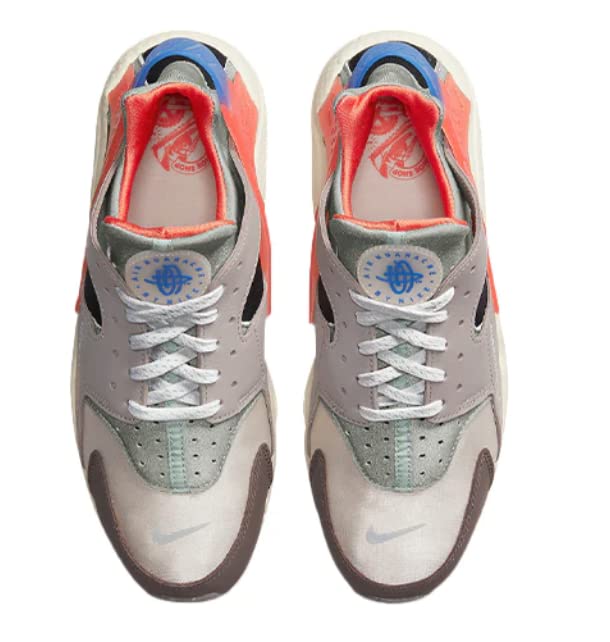 Nike Men's Air Huarache Premium Running Shoes, Enigma Stone/Dusty Sage/Black/Racer Blue, 9.5