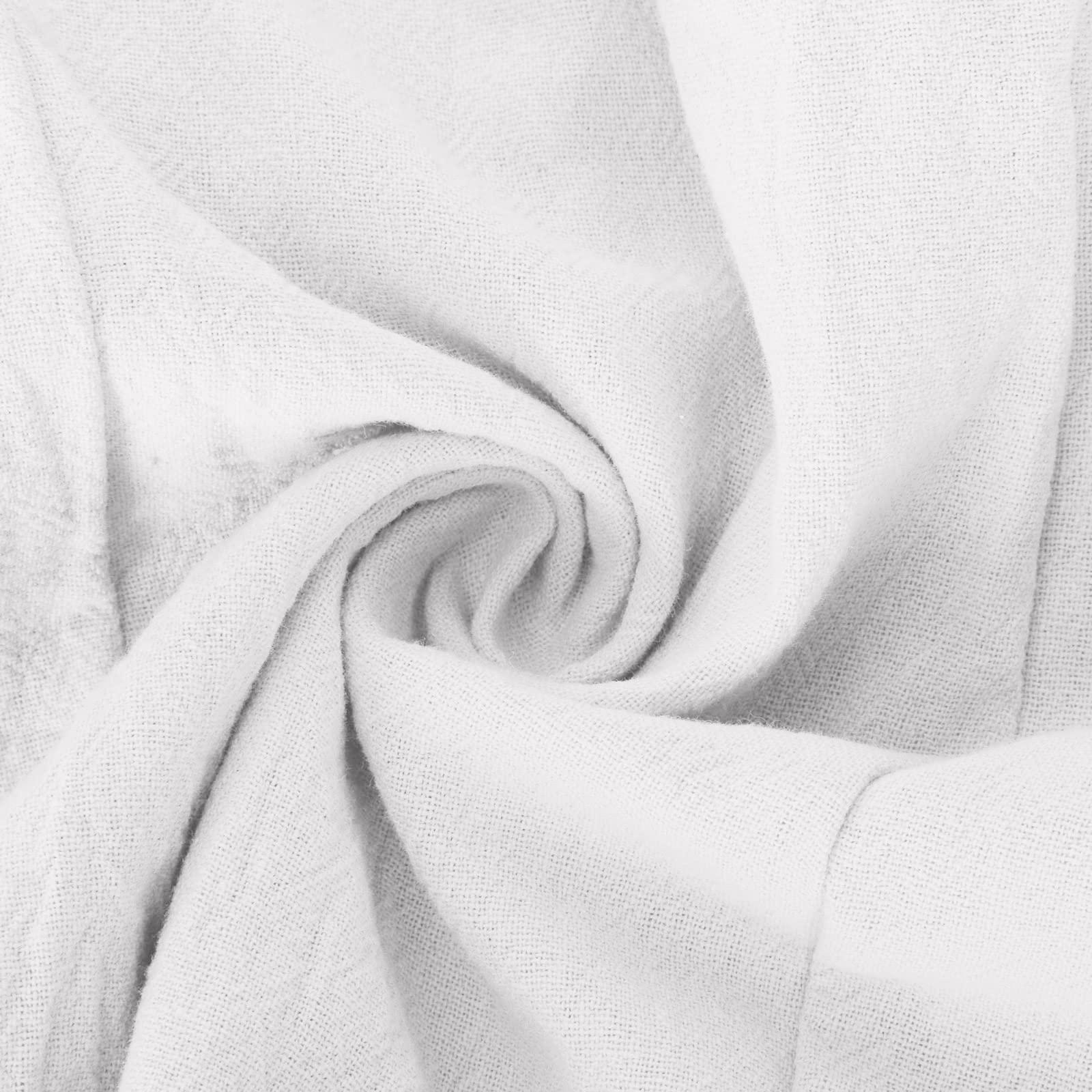XUNRYAN Women's Linen Wide Leg Paper Bag Pants Elastic High Waisted Palazzo Pants Tiered Lounge Yoga Trousers with Pockets White