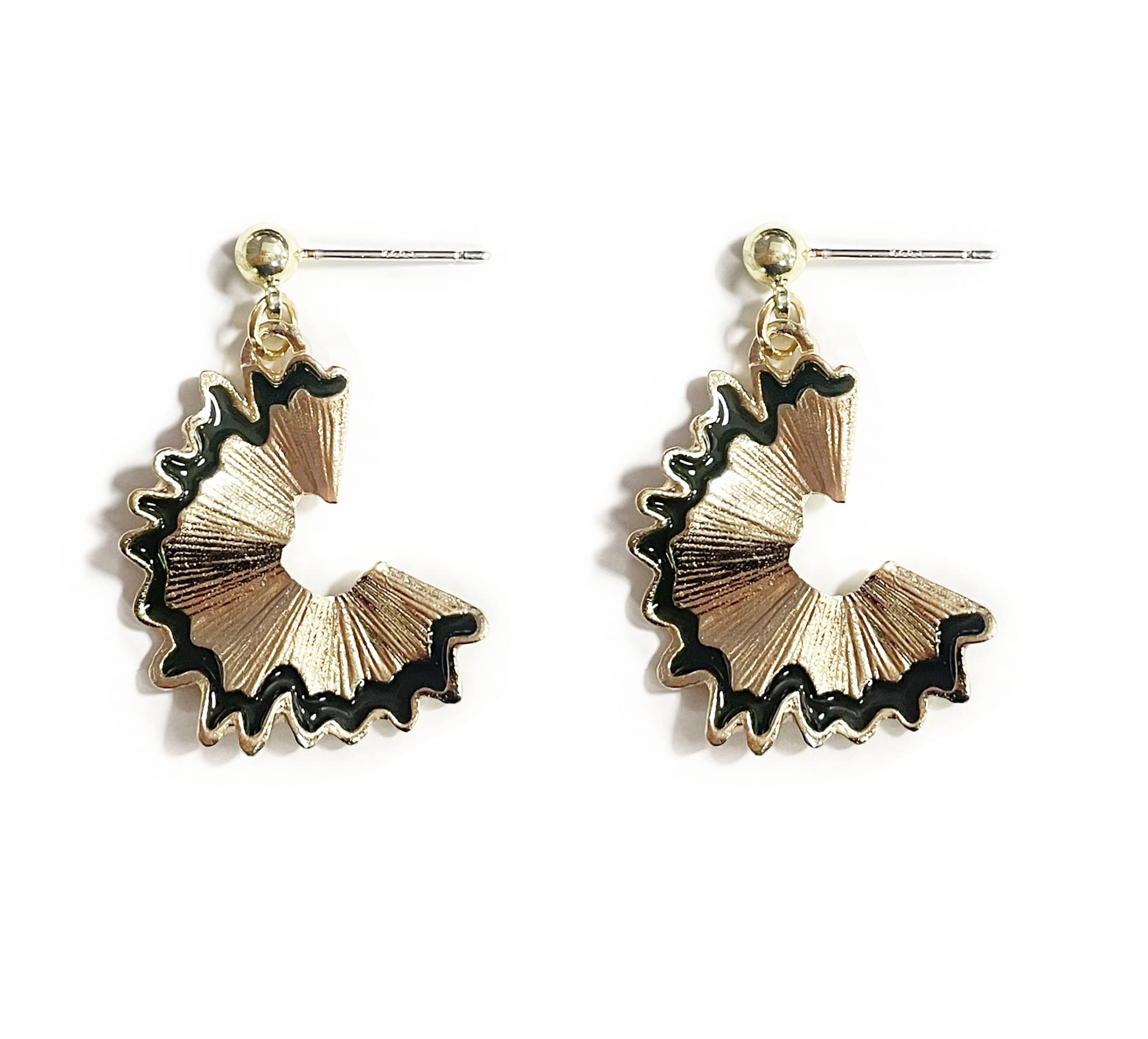 Cute Librarian Stacks of Books Dangle Earrings Clay Resin Colorful Pencil Wooden Books Color Palette Brush Unique Drop Dangle Earrings for Women Teachers Students Best Gift Presents for Birthday Holiday Christmas-Pencil shavings Dark Green