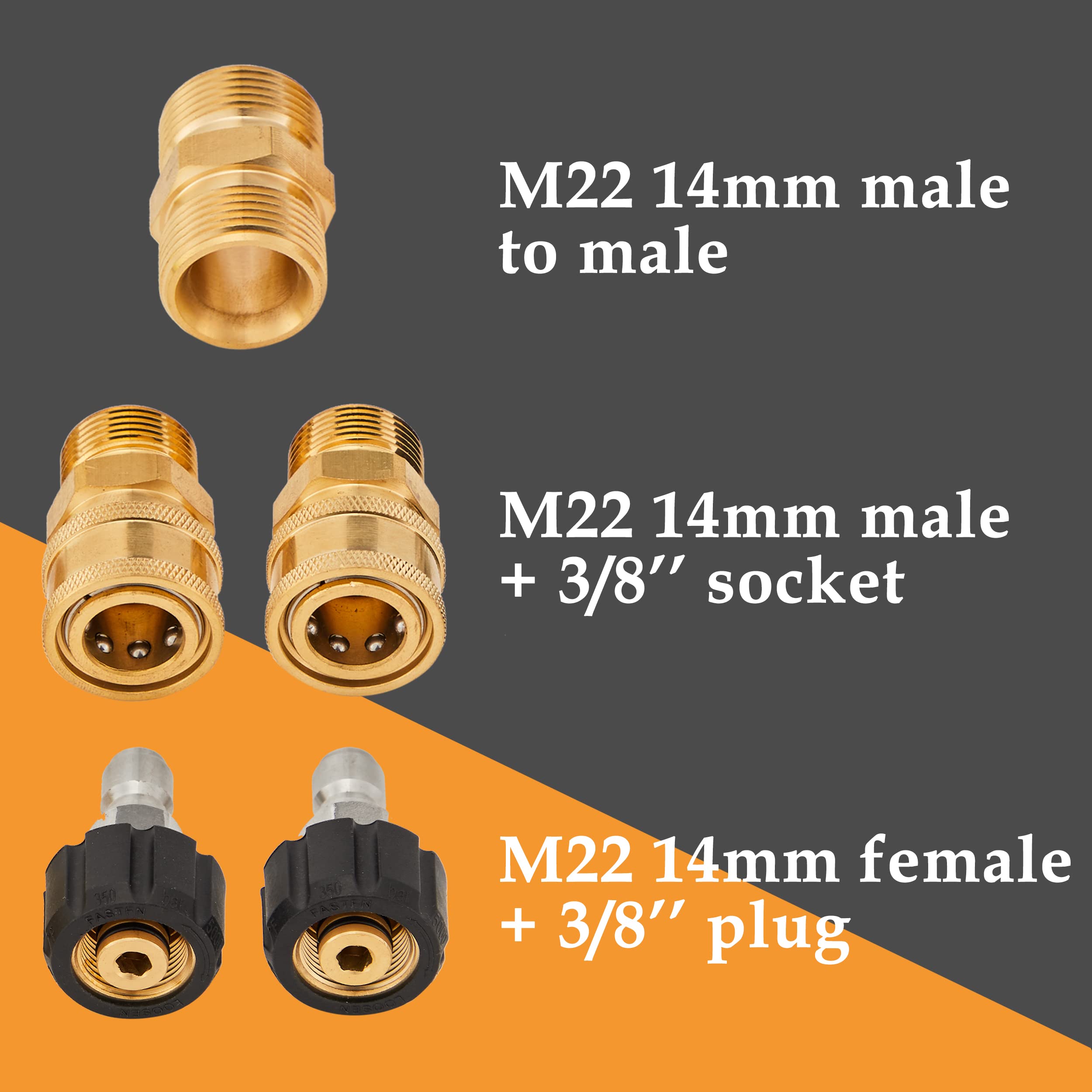 M MINGLE Pressure Washer Hose 50 FT x 1/4" - Replacement Power Wash Hose Foam Cannon for Pressure Washer, Car Foam Sprayer with 1/4 Inch Quick Connector