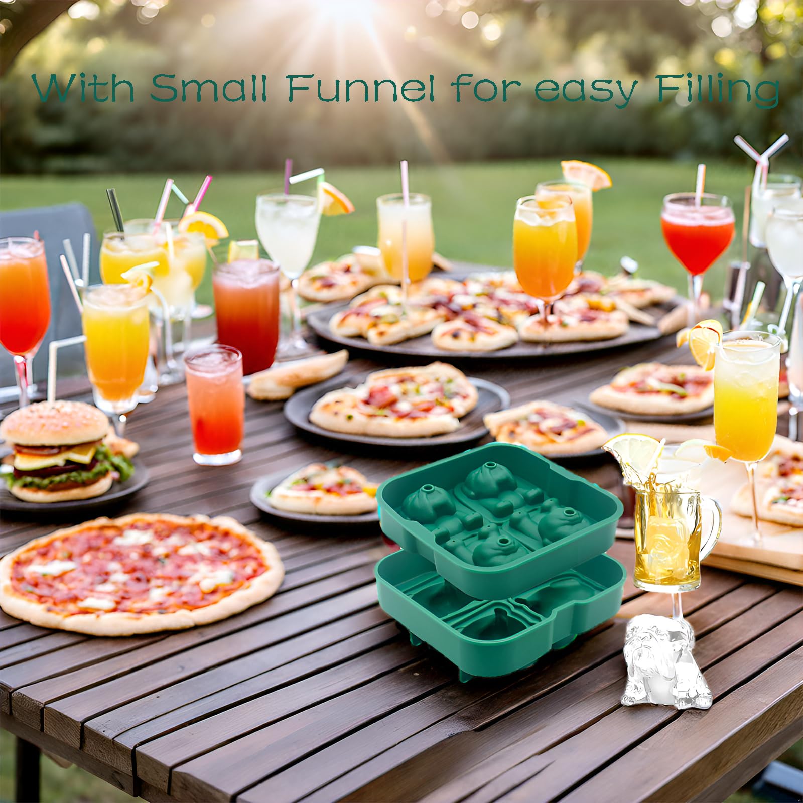 Bongpuda Funny Ice Cube Molds,4 Cavity 3D Bulldog Ice Cube Mold,Silicone Ice Cube Trays Shapes,Ice Cube Model For Bulldog Lovers to Make Whiskey,Cocktails and Fun Drinks Bulldog Gifts(Dark Green)