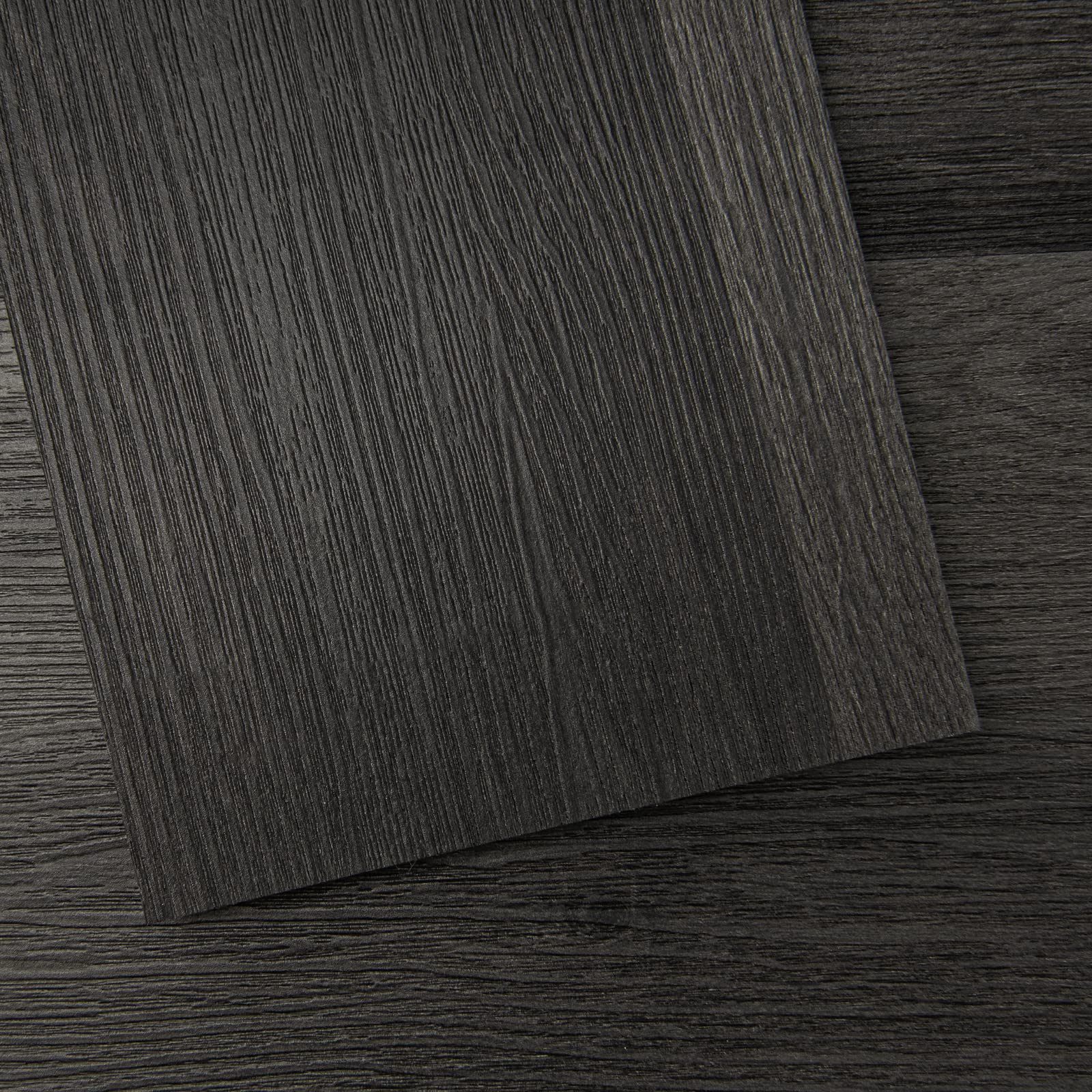 Peel and Stick Floor Tiles Vinyl Flooring Planks, 24 Sheets 36 Sq.Ft Black Adhesive Wood Plank, Thin Design