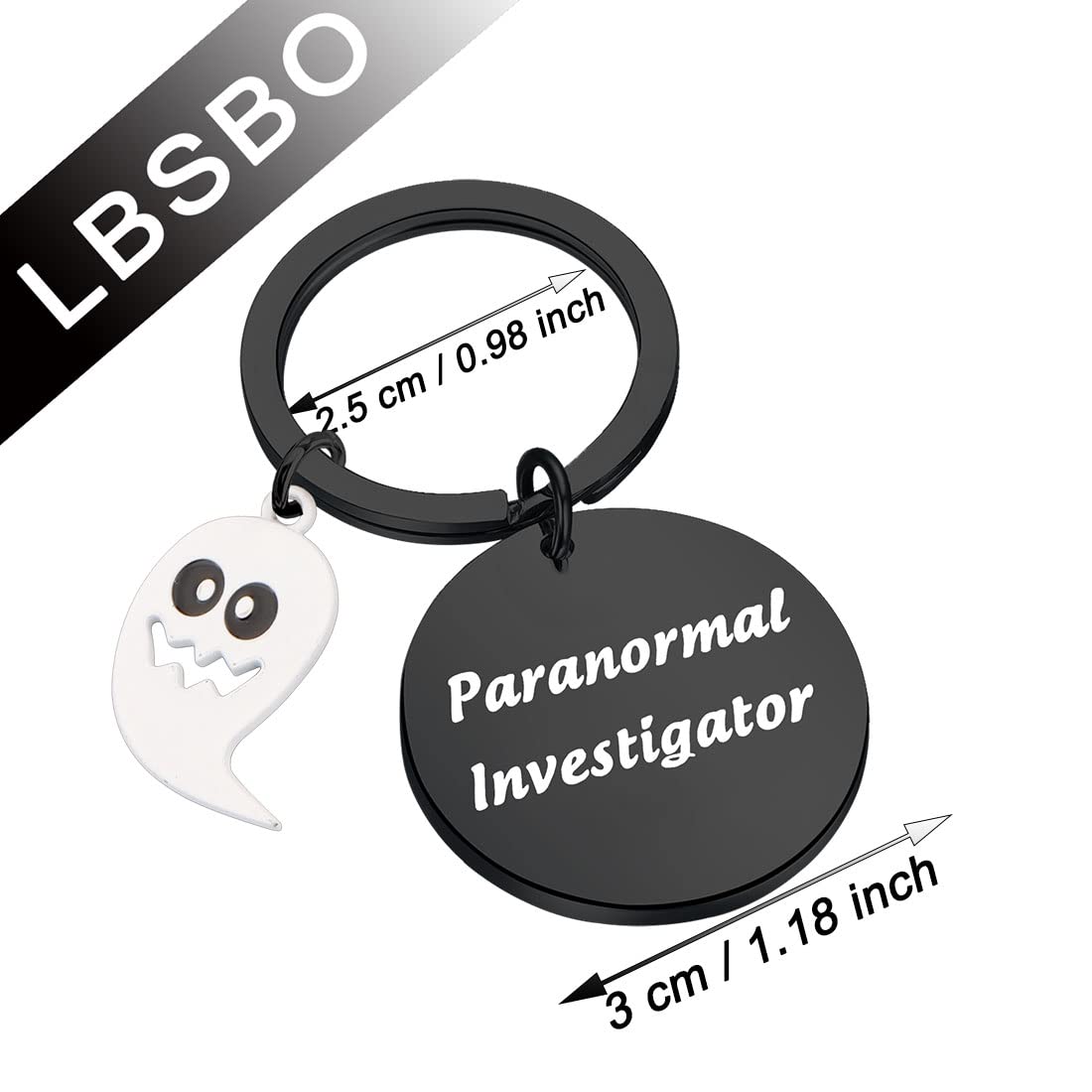 CENWA Funny Paranormal Investigator Keychain Ghost Hunter Gifts Ghost Hunting Gifts Hallowen Day Gift (Paranormal black K)
