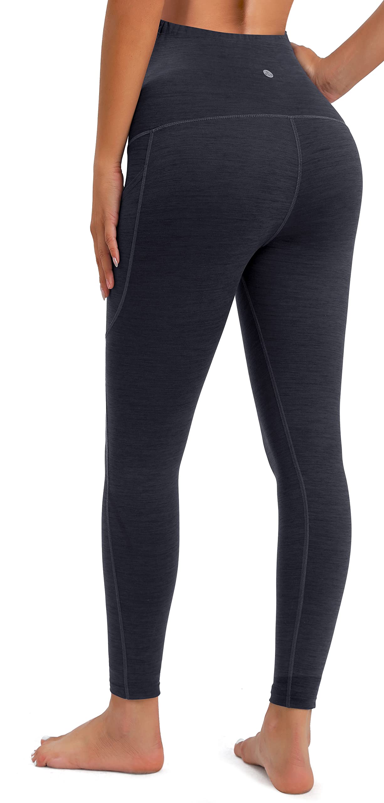 Heathyoga Maternity Leggings with Pockets - Pregnancy Yoga Pants for Women's Workout