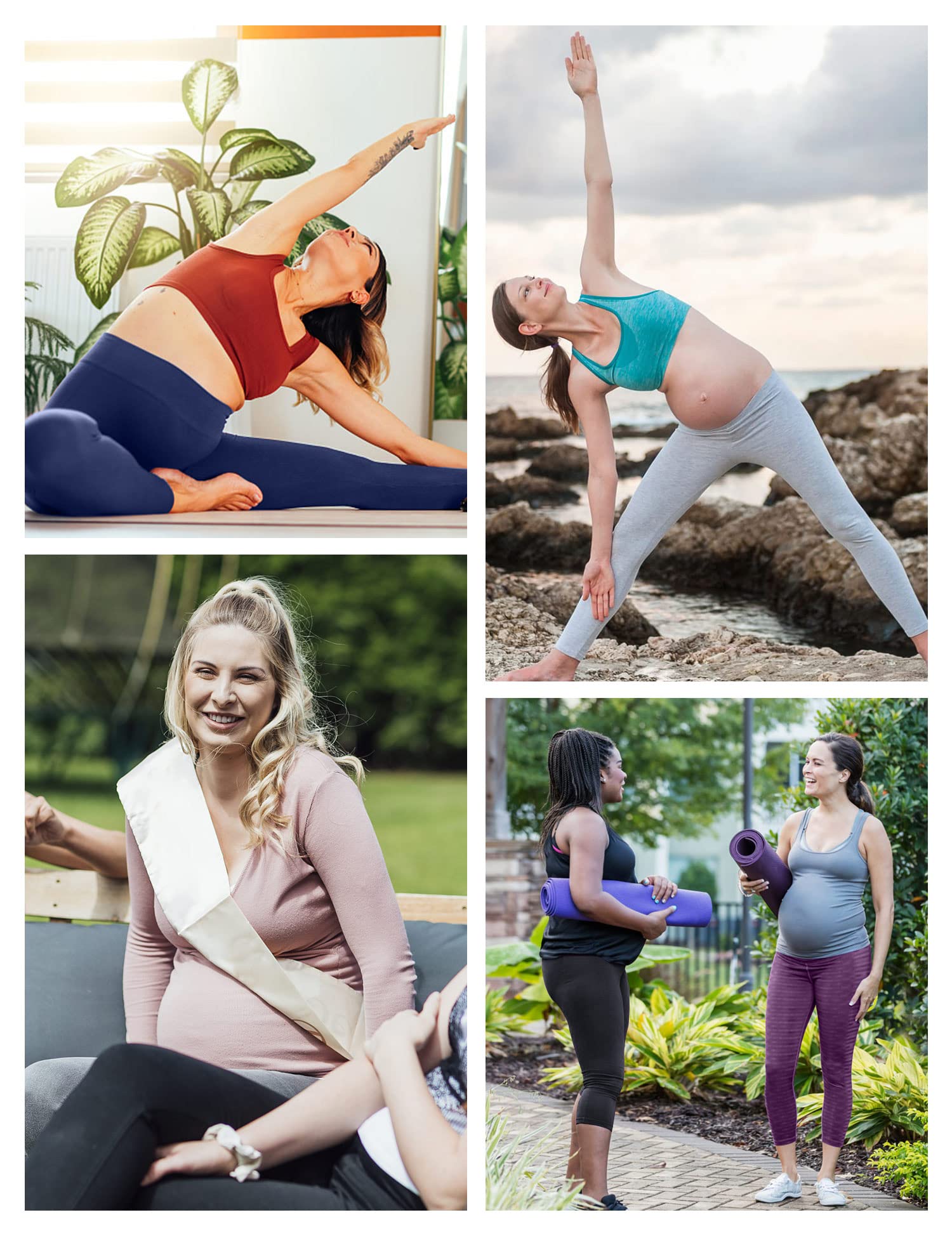 Heathyoga Maternity Leggings with Pockets - Pregnancy Yoga Pants for Women's Workout