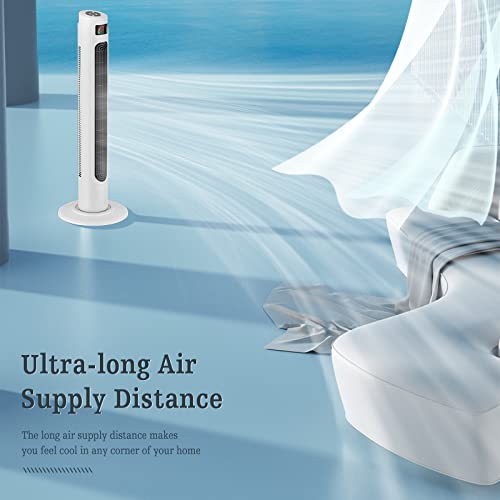CHRUN 36''Oscillating Tower Fan, Remote Control, Quiet Stand Up Fan, 3 Speed, 3 Modes,15-Hour Timer, LED Display, 70° Oscillating Wider Air Coverage Tower Fan for Cooling Bedroom Home Office (White)