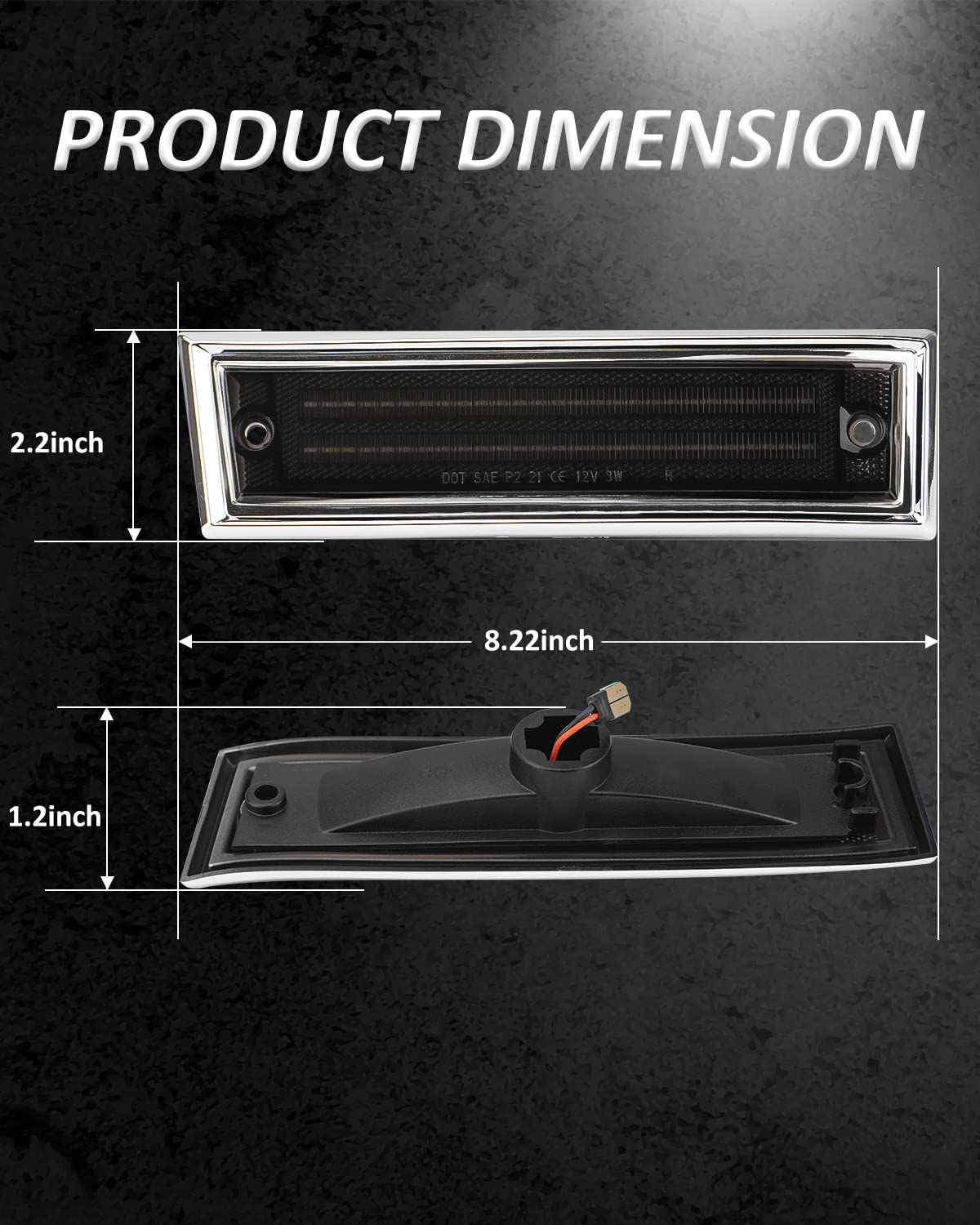 Bestview LED Side Marker Lights Compatible with 1981-1991 Chevy C10 C20 C30 GMC C1500 C2500 Suburban Blazer Jimmy, Driver & Passenger Side, Smoked Lens