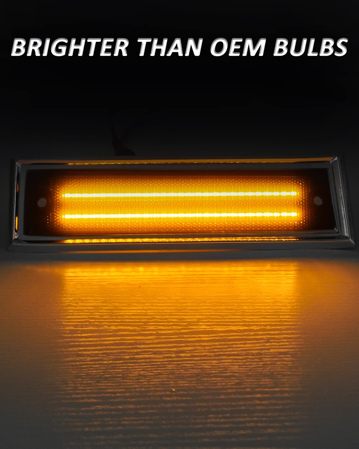 Bestview LED Side Marker Lights Compatible with 1981-1991 Chevy C10 C20 C30 GMC C1500 C2500 Suburban Blazer Jimmy, Driver & Passenger Side, Smoked Lens