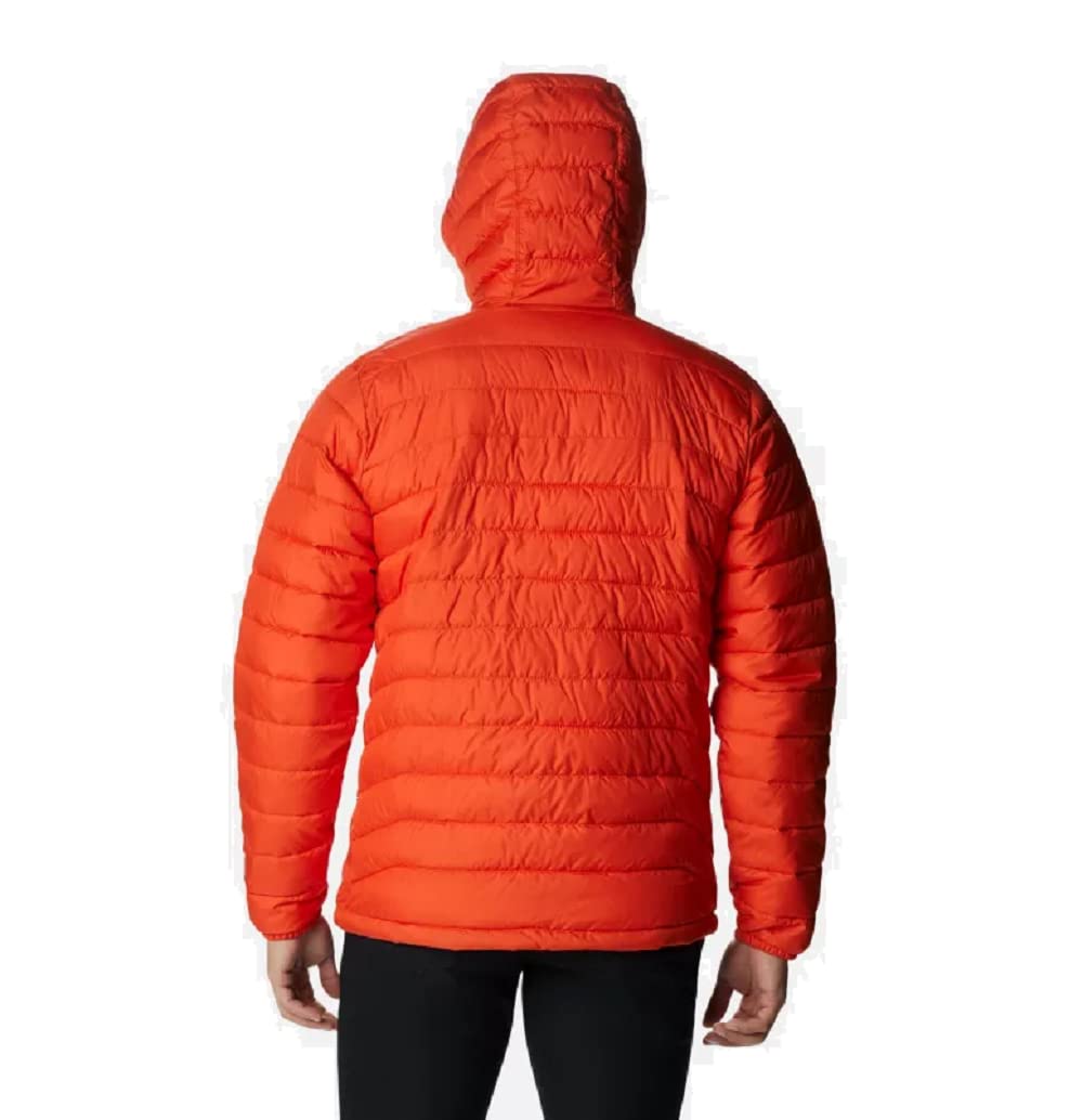 Columbia Mens Powder Lite Hooded Jacket, Red Quartz, Meduim