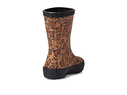 Hunter Little Kids Original First Classic Leopard Print Rain Boot, Rich Tan/Saddle/Black, 7