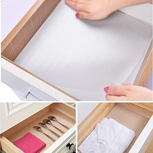 Non-Slip Transparent Waterproof, Oil-Proof Washable Refrigerator Mat/Pad/Liners for Shelves, Cabinet, Desks, Non-Adhesive, Anti-Slip Drawer Liner. Approx. 9β10β x 5.7β or (300cm x 45cm)