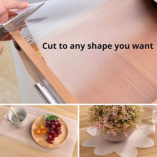 Non-Slip Transparent Waterproof, Oil-Proof Washable Refrigerator Mat/Pad/Liners for Shelves, Cabinet, Desks, Non-Adhesive, Anti-Slip Drawer Liner. Approx. 9β10β x 5.7β or (300cm x 45cm)