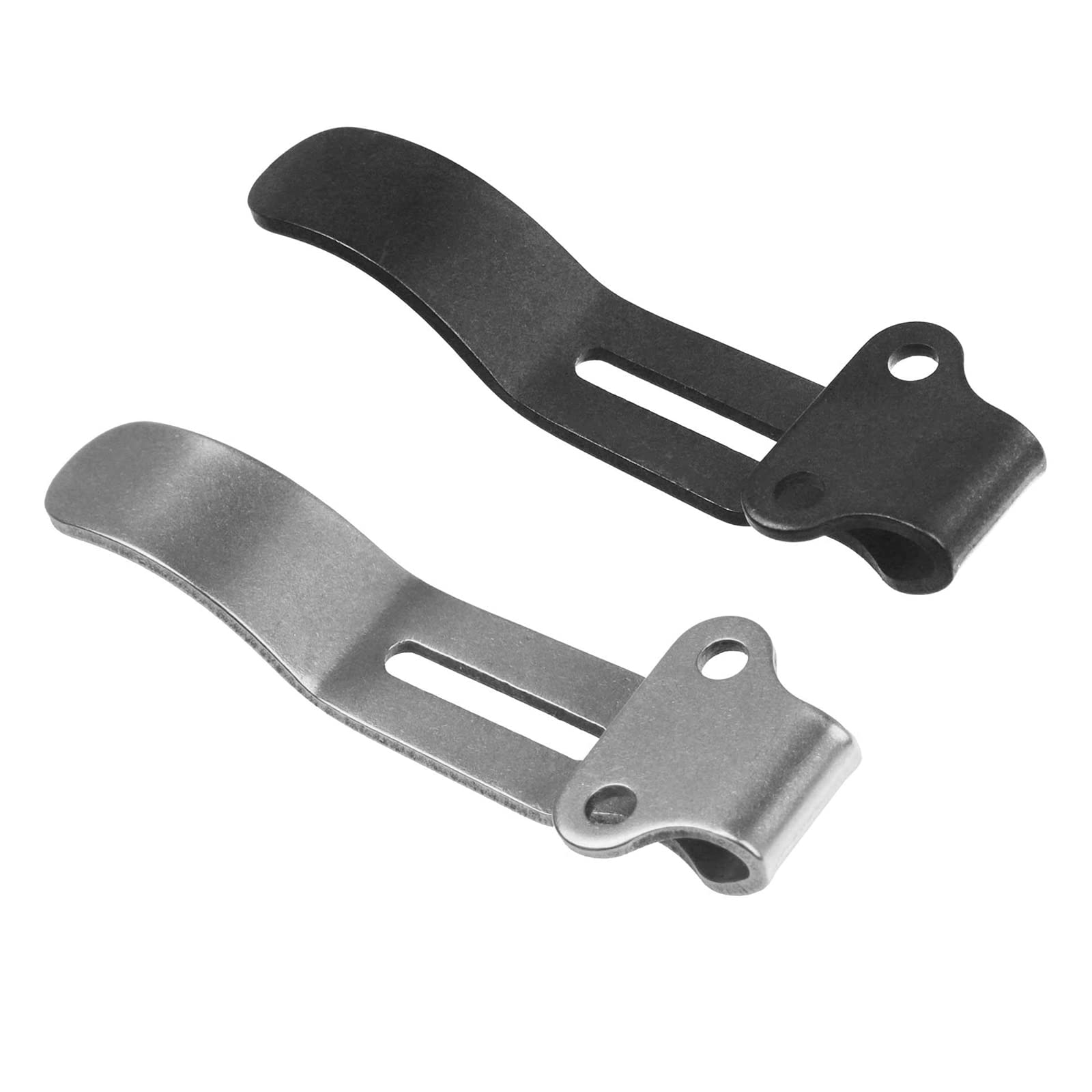 6 Pieces Deep Carry Pocket Clips, Black and Stone Wash Titanium Pocket Clips with Screws for Benchmade 535 (Black and Stone Wash)
