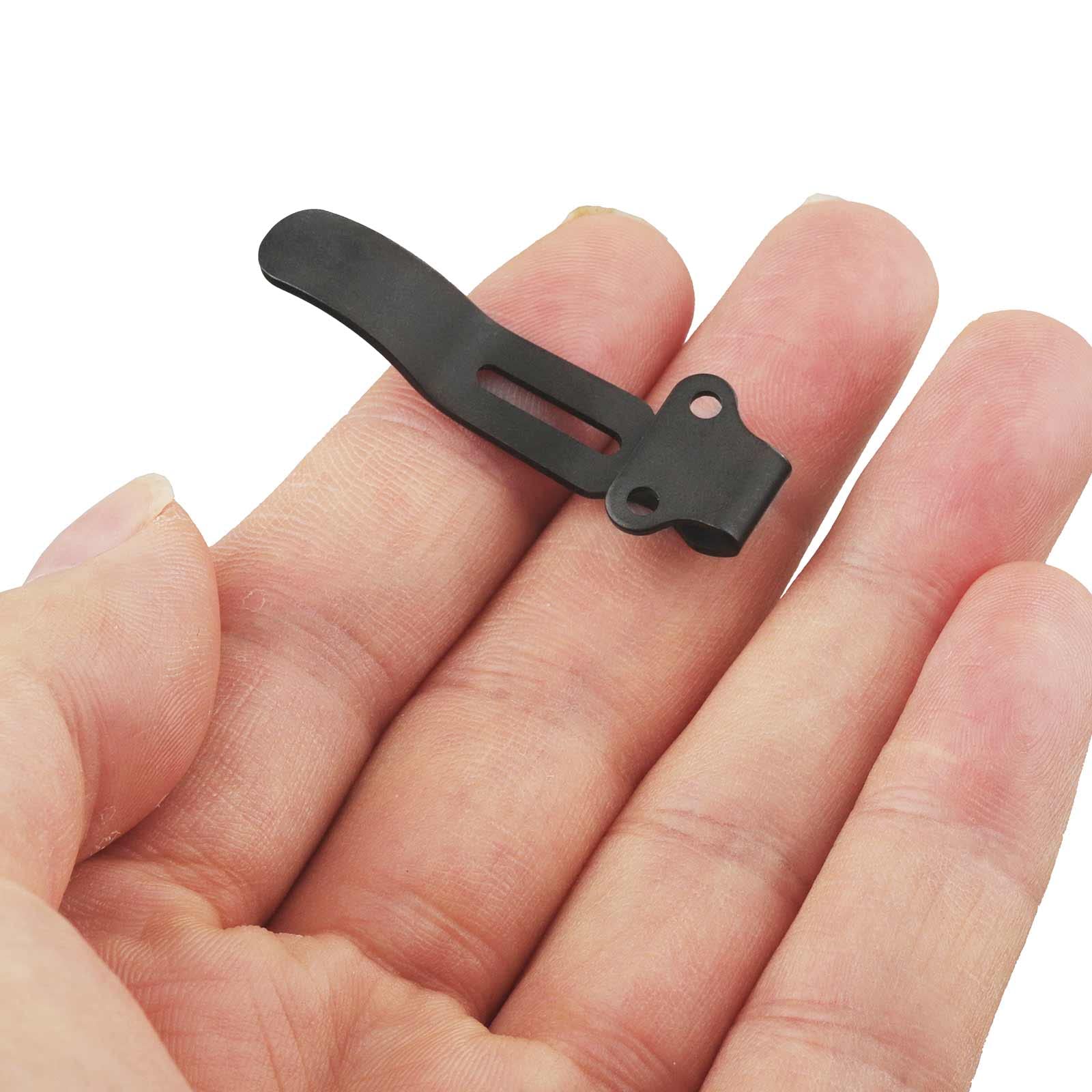 6 Pieces Deep Carry Pocket Clips, Black and Stone Wash Titanium Pocket Clips with Screws for Benchmade 535 (Black and Stone Wash)